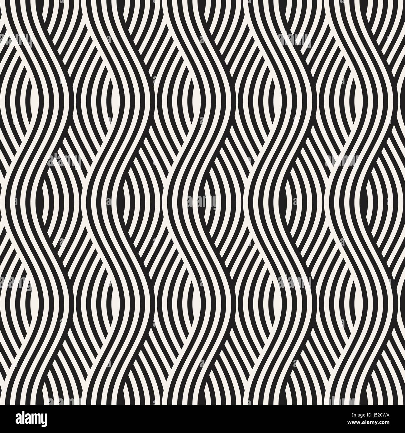 Abstract geometric pattern with wavy lines. Interlacing rounded stripes ...