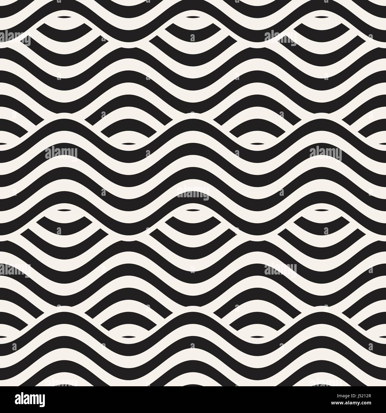 Abstract geometric pattern with wavy lines. Interlacing rounded stripes ...