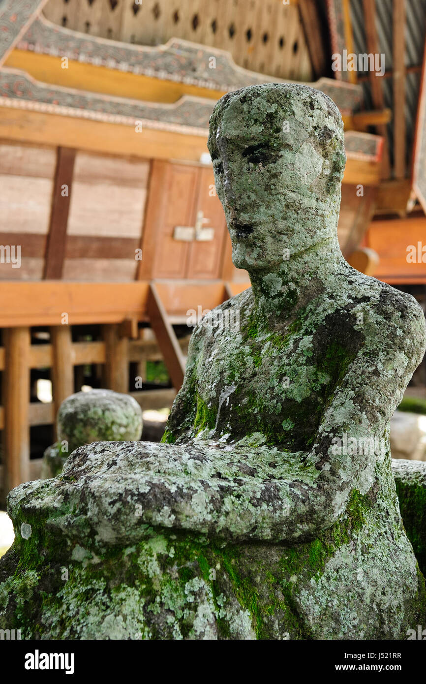 Batak carving statue standing in the middle of the village in the area ...