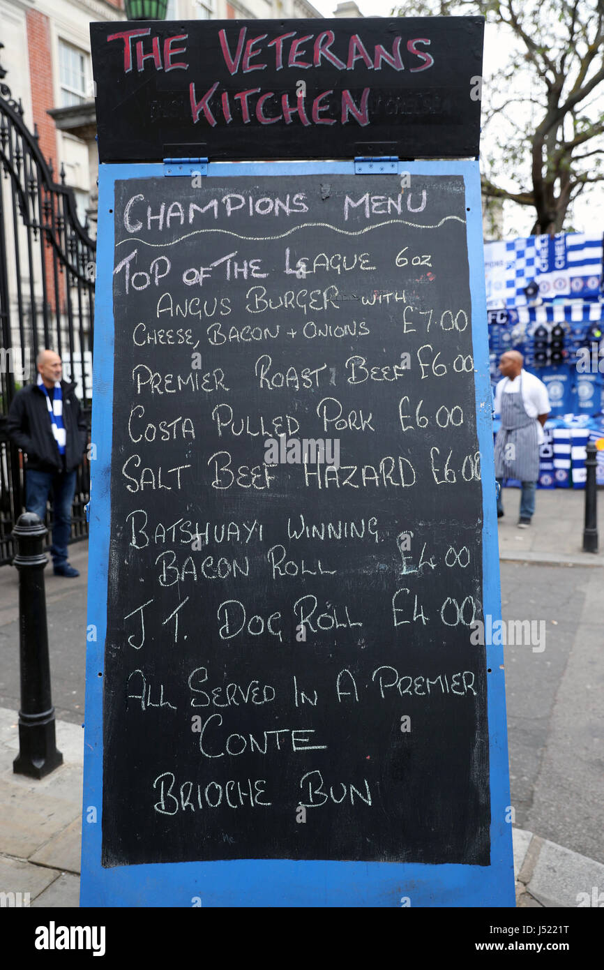 The Veterans Kitchen restaurant display their Chelsea player based food ...