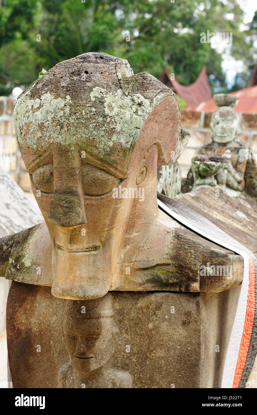 Ancient kingdom Batak tomb on the Samosir island, Toba lake, Indonesia ...
