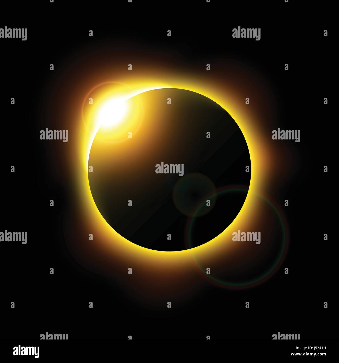 Eclipse of the sun and flare . Vector Stock Vector Image & Art - Alamy