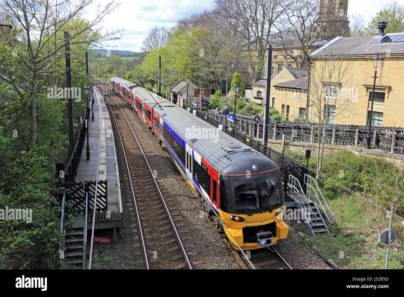 Electrical, Multi Voltage Muliple Unit on passenger train waiting at ...