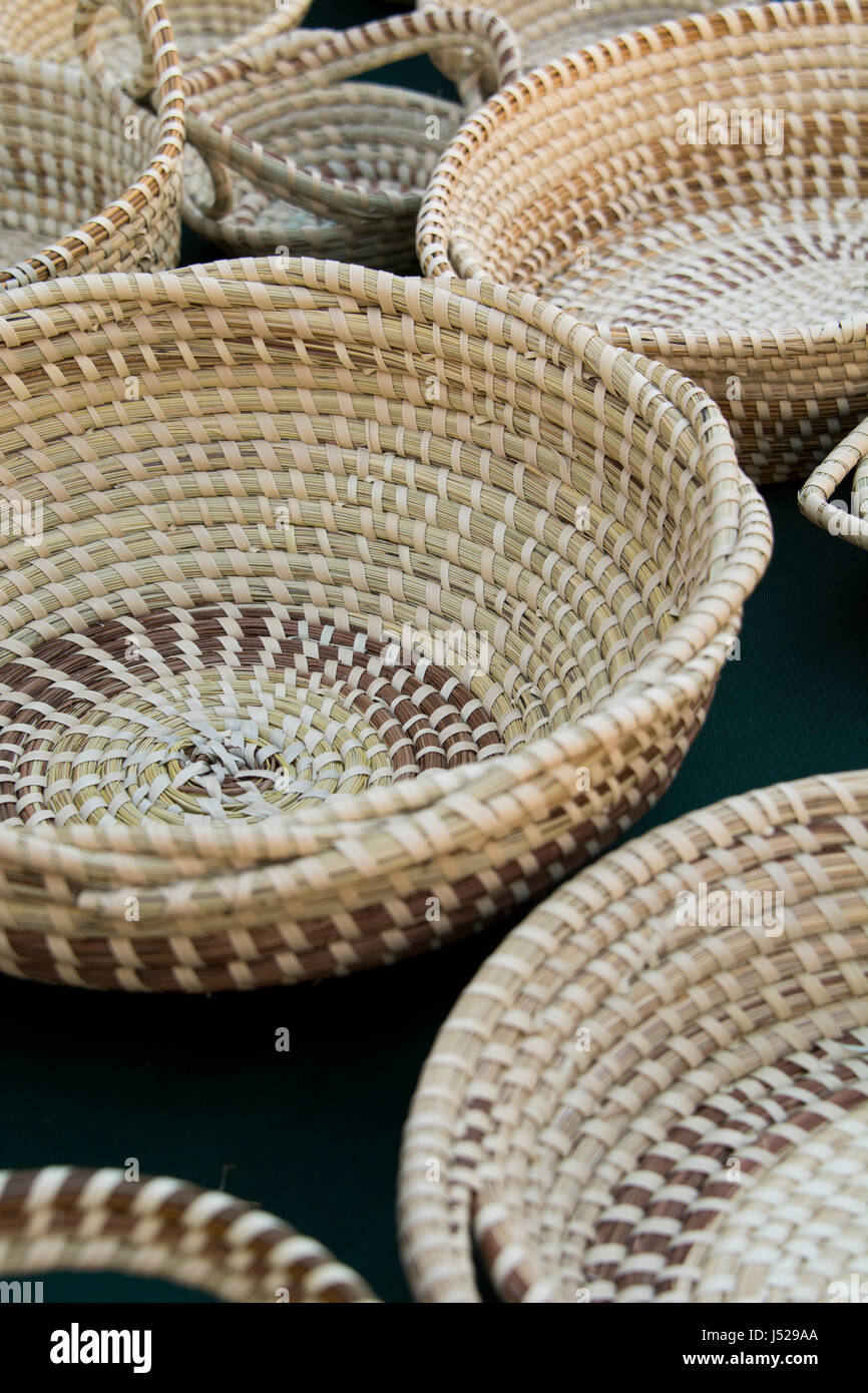 South Carolina, Charleston. Traditional hand coiled Gullah culture ...