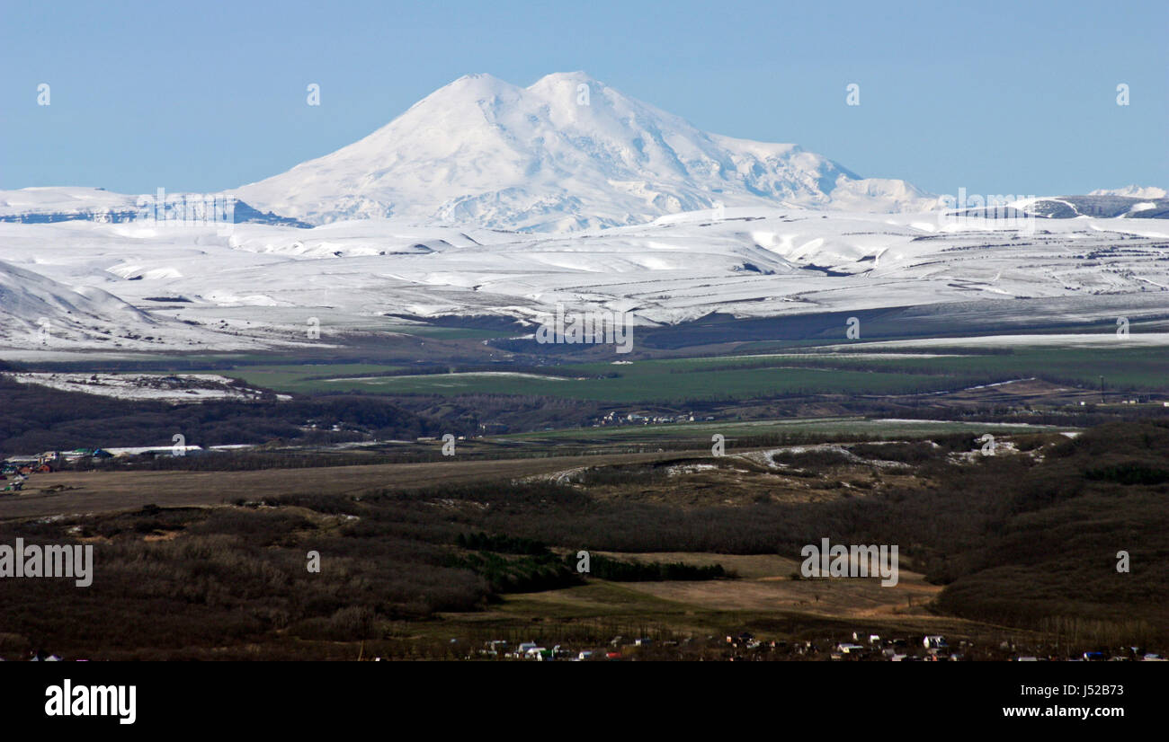 Mountain Elbrus - the highest peak in Europe,Central Caucasus,Russia ...