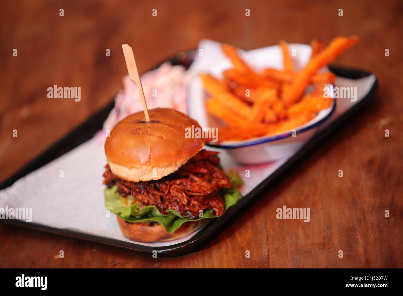 A pulled pork burger Stock Photo - Alamy