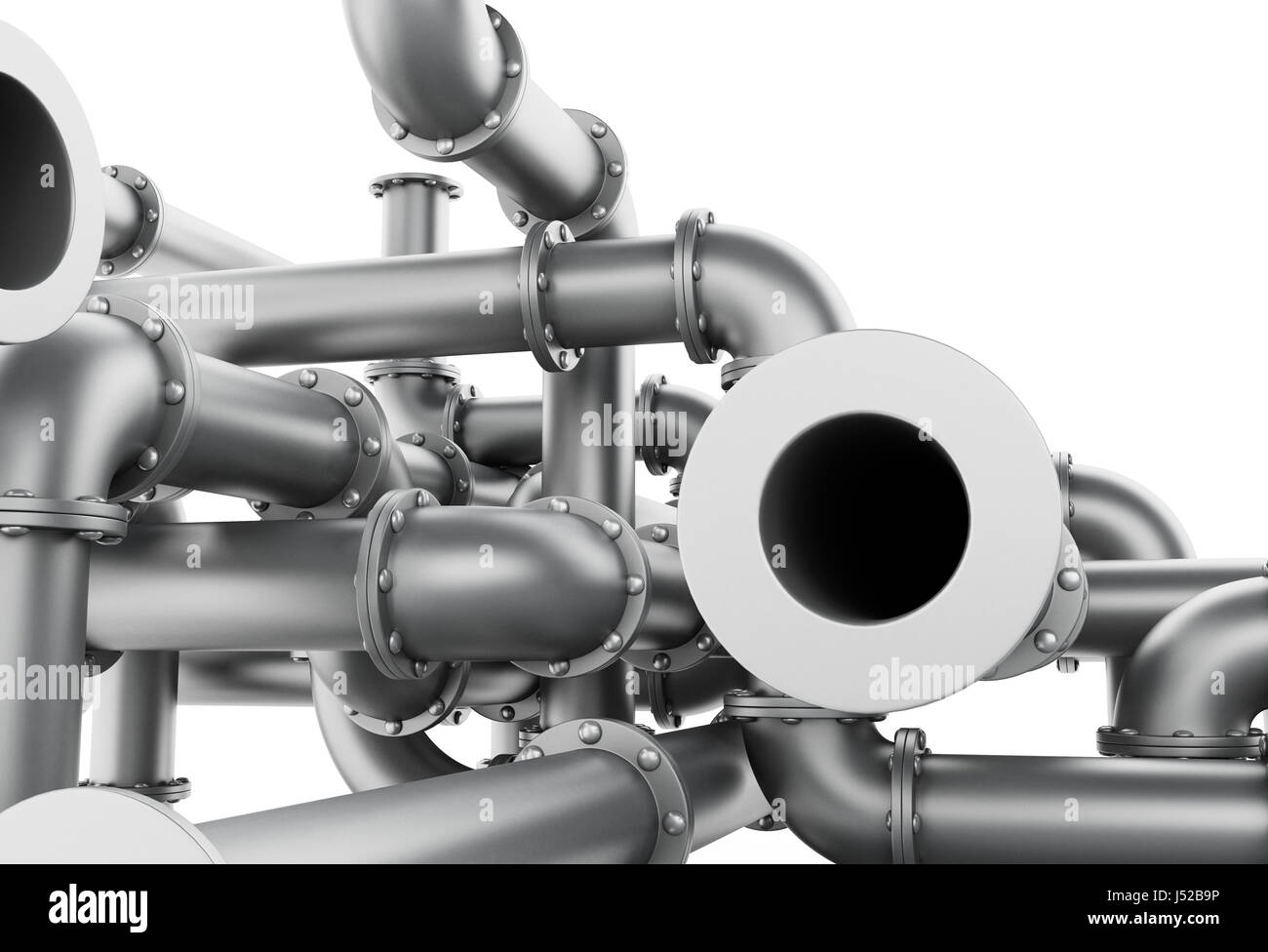3d illustration. Pipe system. Isolated white background Stock Photo - Alamy