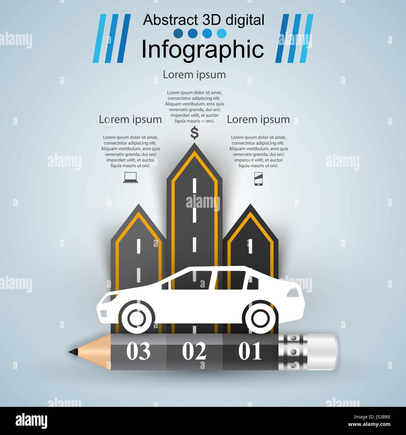 Road infographic design template and marketing icons. Car icon Stock ...