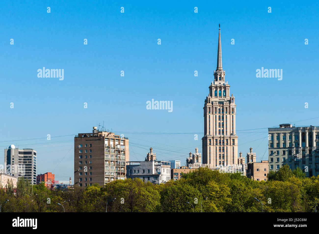 MOSCOW, RUSSIA - MAY 15, 2017: Residential houses near Europe Square ...