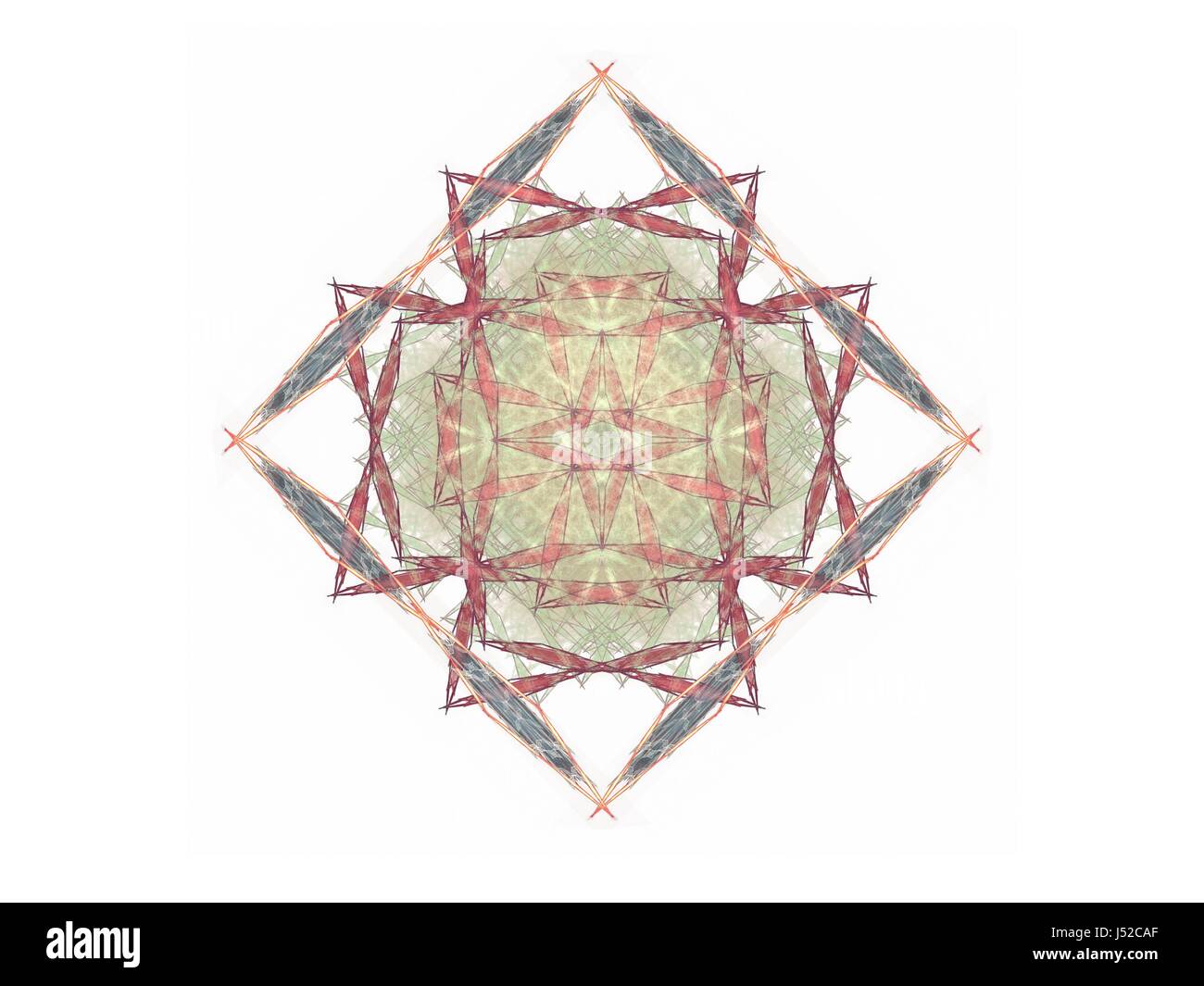 Abstract fractal red green square pattern on a white background Stock ...