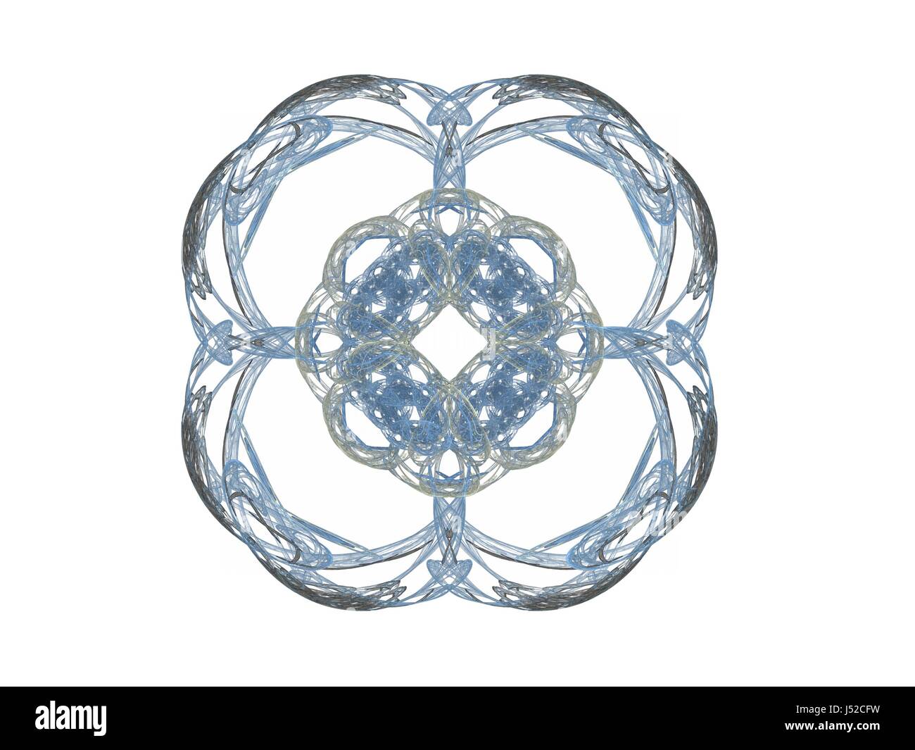 Abstract fractal blue flower pattern on a white background Stock Photo ...
