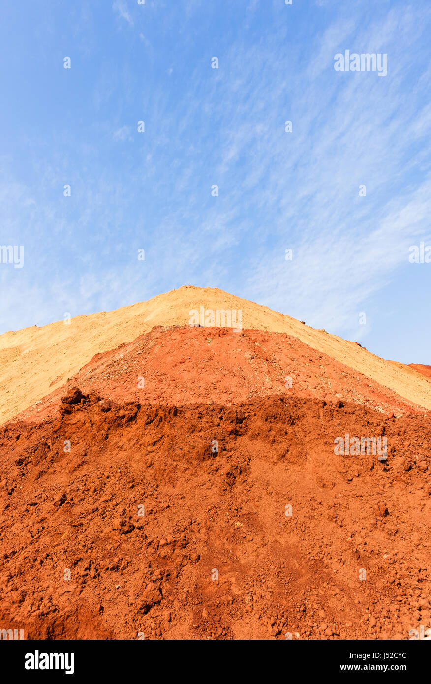 Earth sand soil colors on construction landscape embankment Stock Photo ...