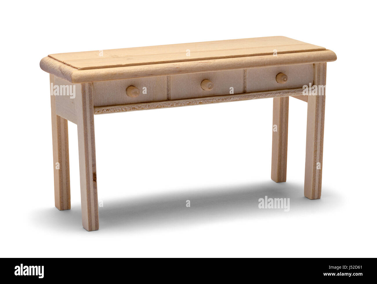 Small Wood Toy Doll Hall Table Isolated on White Background Stock Photo ...