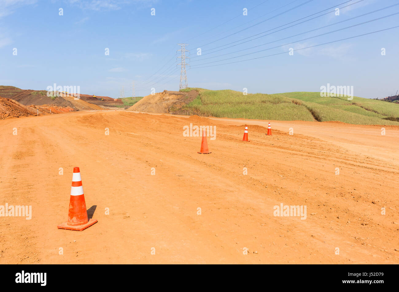 Countryside new road construction earthworks engineering landscape ...