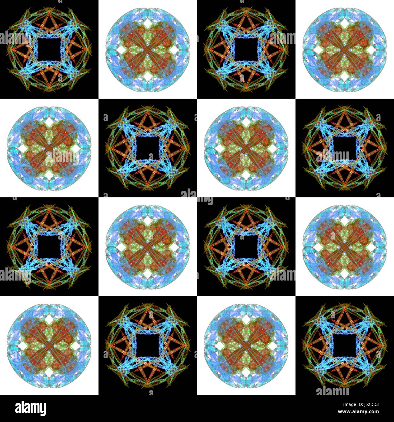 The texture of the white square with a black and blue cell fractal ...