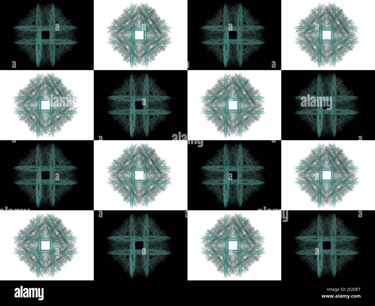 Texture with black and white square cell fractal pattern in green Stock ...