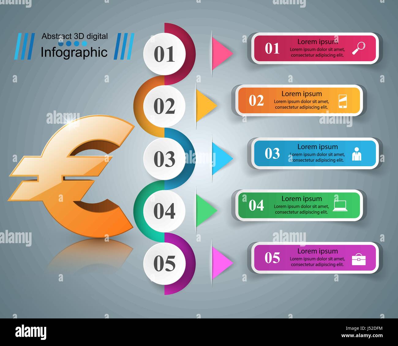 3D infographic.Euro, Money icon Stock Vector Image & Art - Alamy