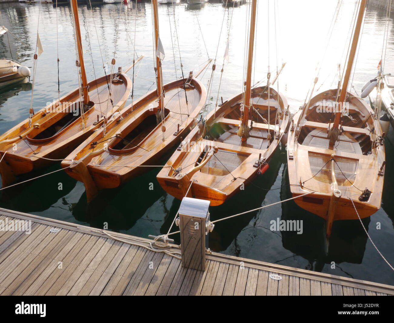 Four brown sailing boats in Tivat, Montenegro Stock Photo - Alamy