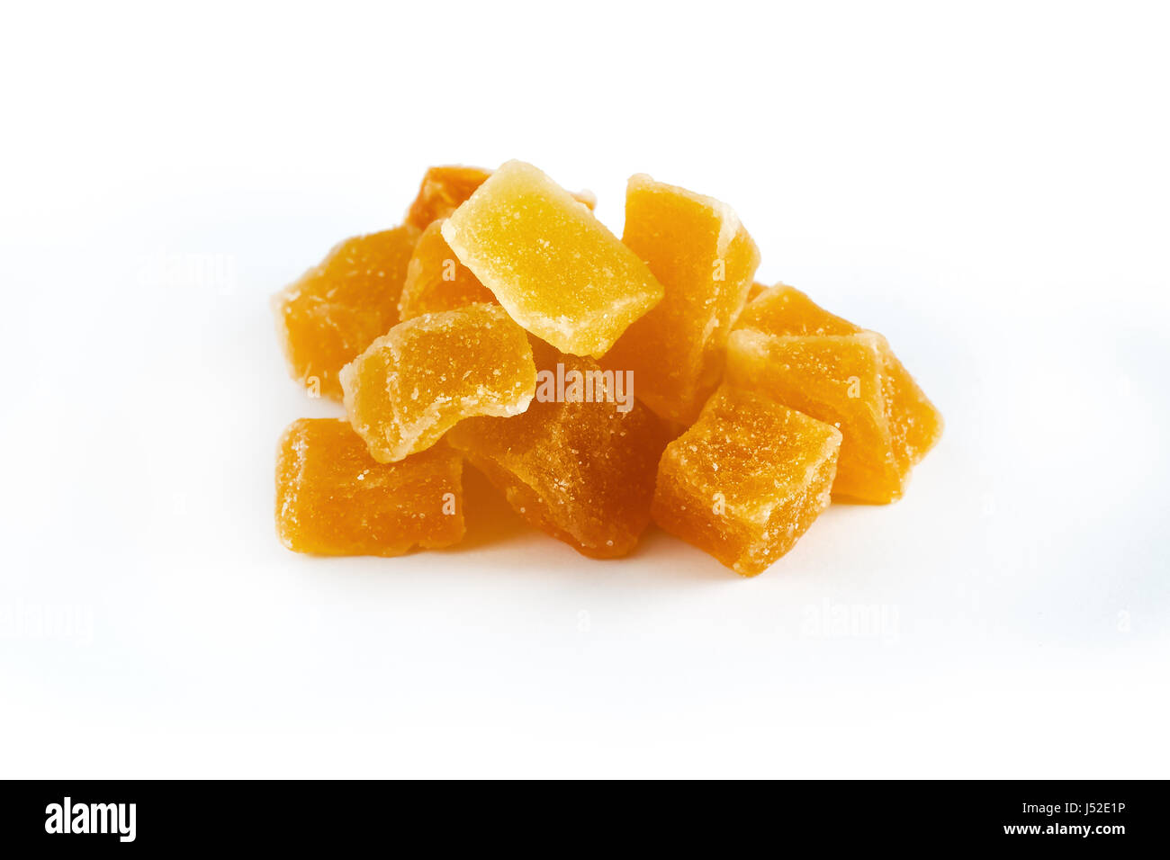 Dried and candied mango isolated on white background Stock Photo - Alamy