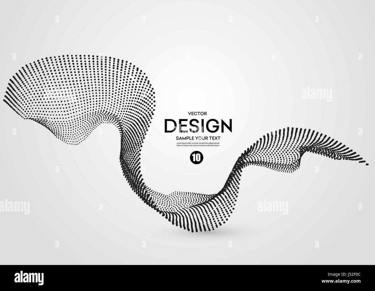 Abstract background with dots lines. Vector particles. Halftone wavy ...