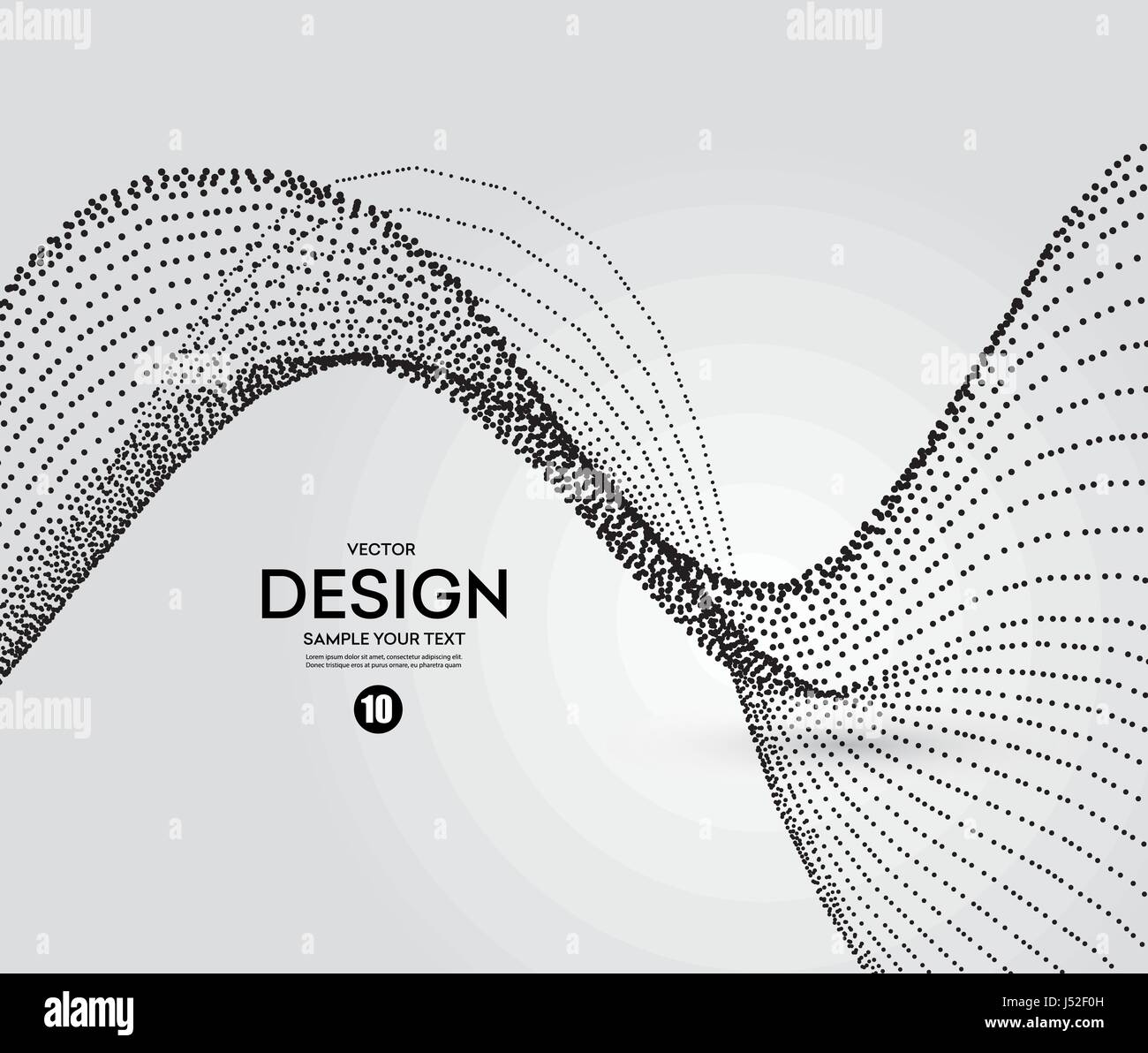 Abstract background with dots lines. Vector particles. Halftone wavy ...