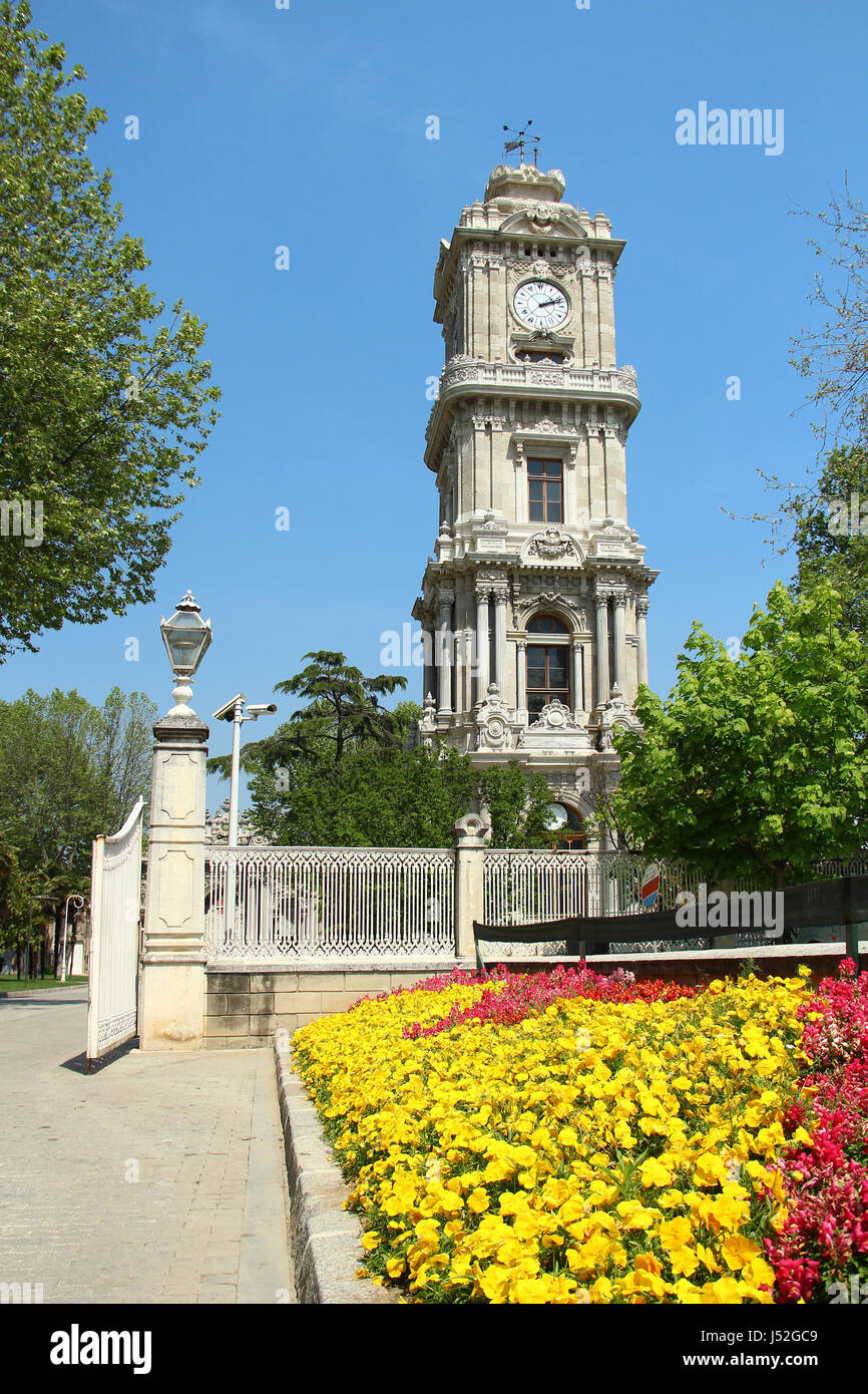 Dolmabahce Palace Clock Tower in Istanbul, Turkey Stock Photo - Alamy