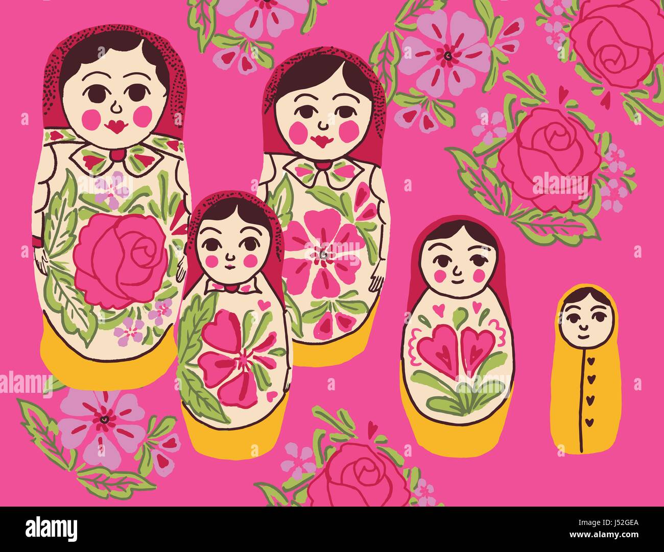 matryoshka vector, russian doll vector illustration Stock Vector Image ...