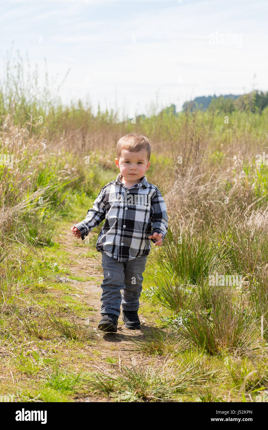 Lifestyle Portrait Young Boy Outdoors Stock Photo - Alamy