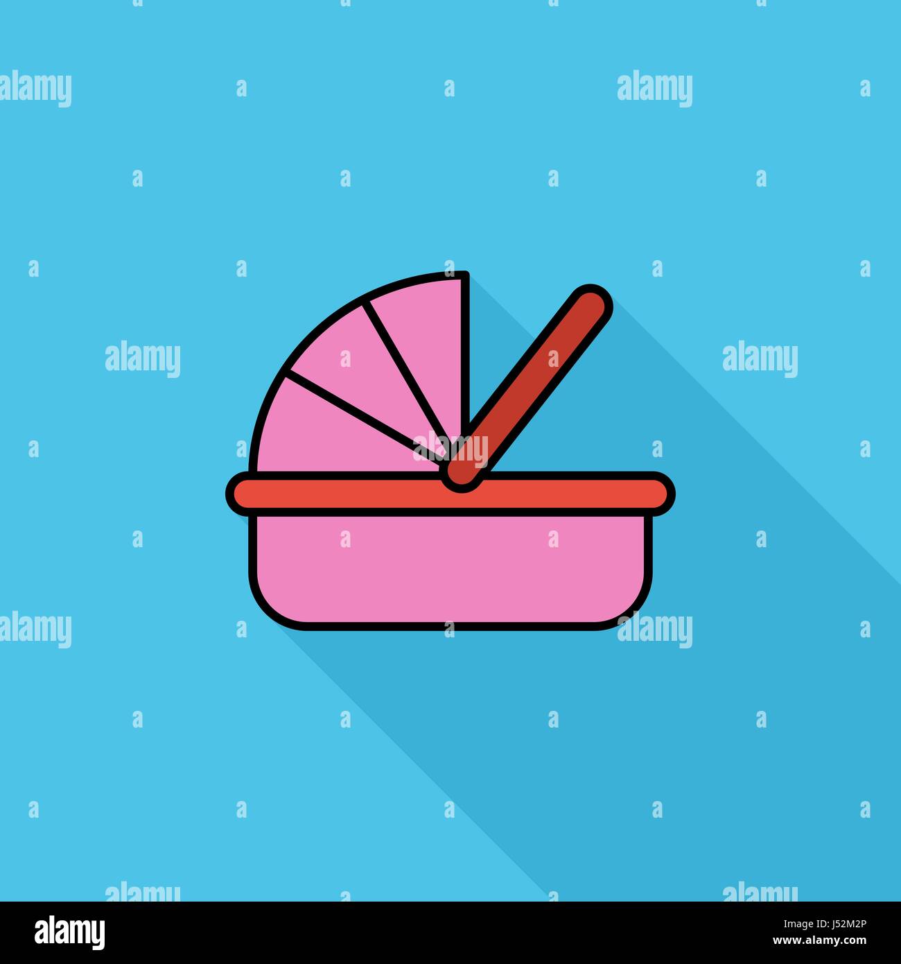 Cradle icon. Flat vector related icon with long shadow for web and ...
