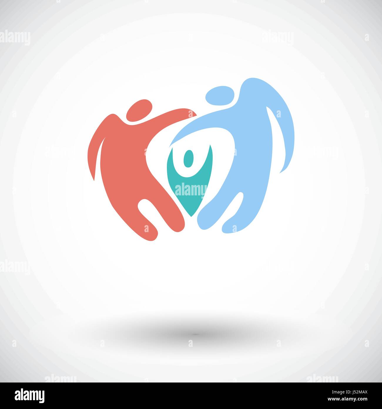 Abstract family. Single flat icon on white background. Vector ...