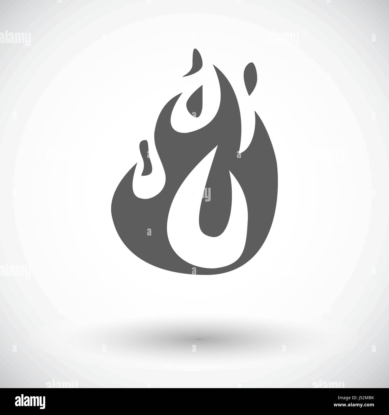 Fire elements. Single flat icon on white background. Vector ...