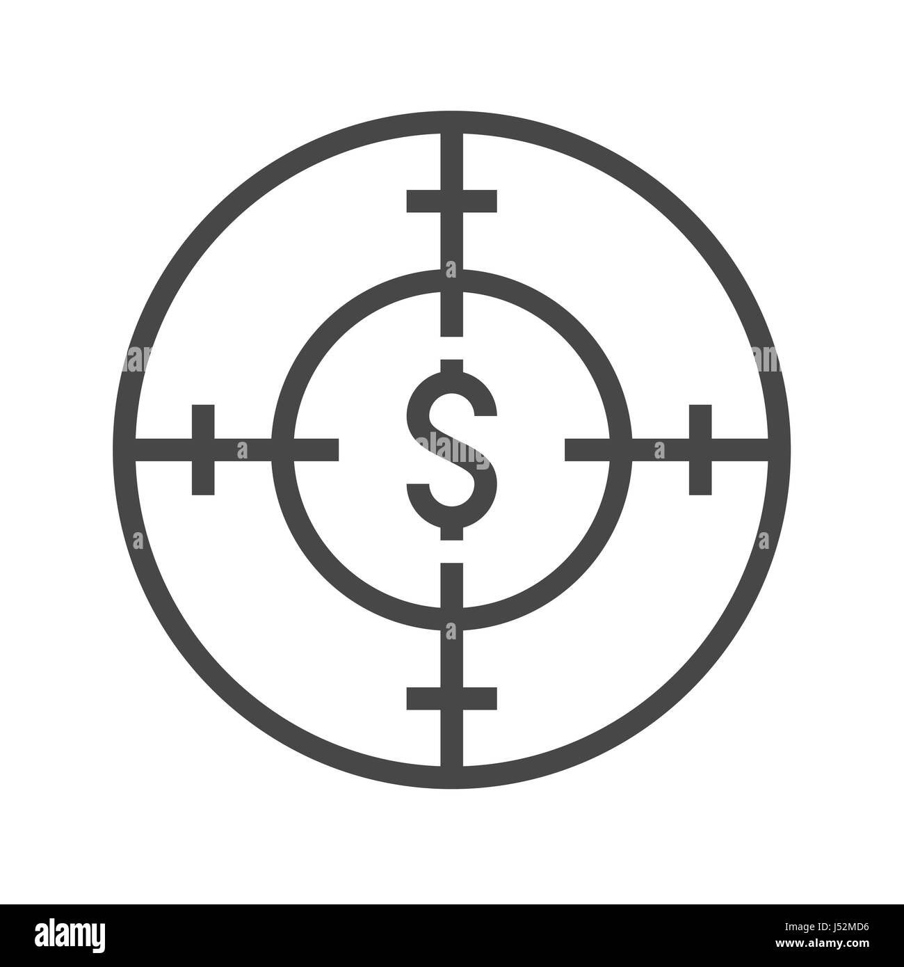 Funds Hunting Thin Line Vector Icon. Flat icon isolated on the white ...