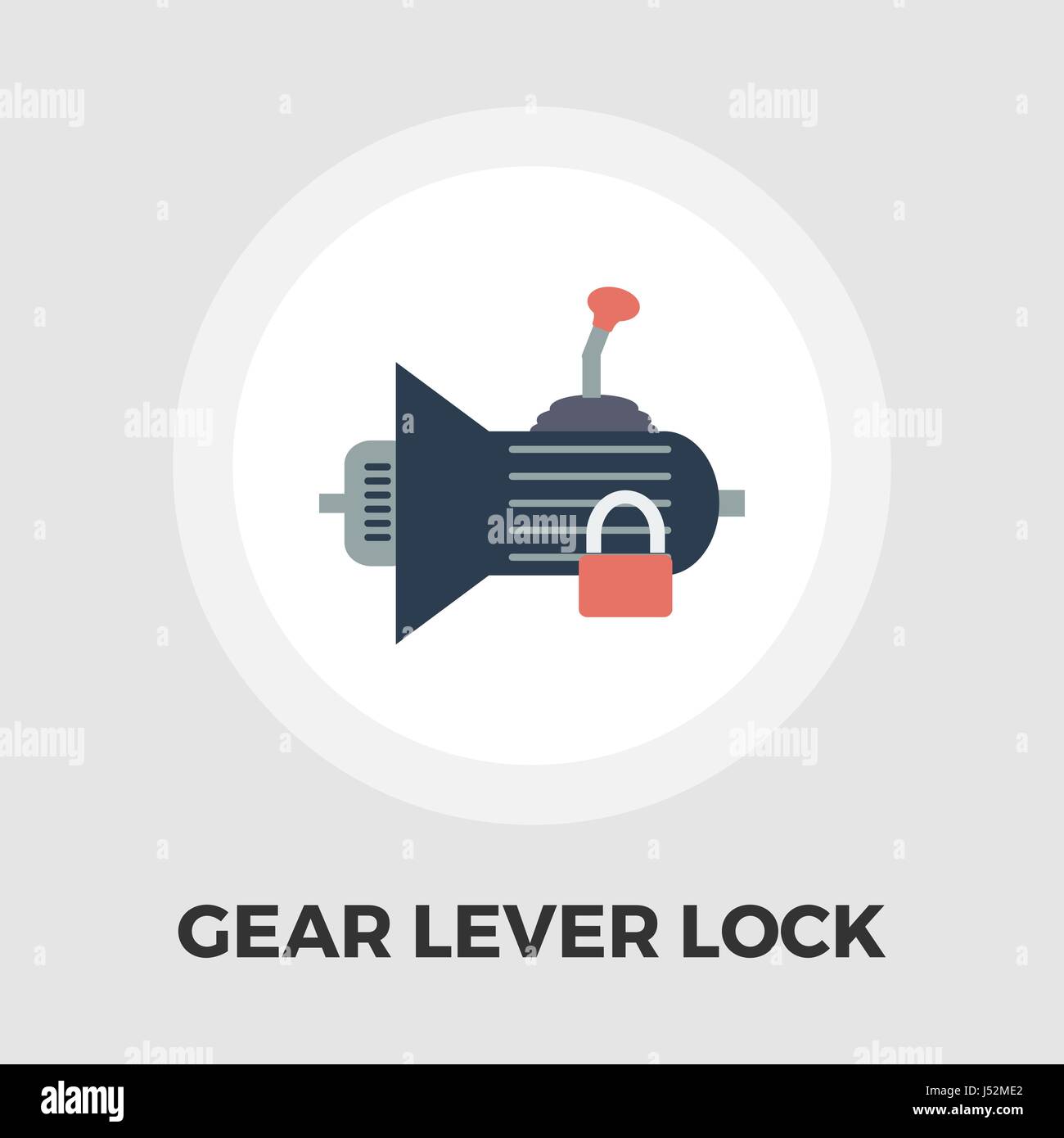 Gear lever lock icon vector. Flat icon isolated on the white background ...