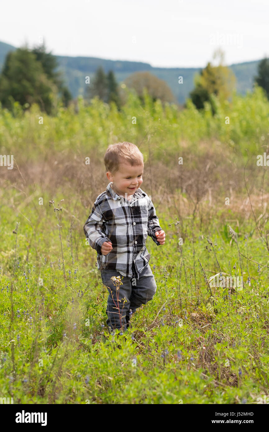 Lifestyle Portrait Young Boy Outdoors Stock Photo - Alamy