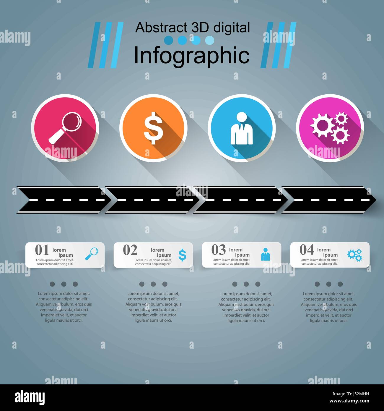 Road infographic design template and marketing icons Stock Vector Image ...
