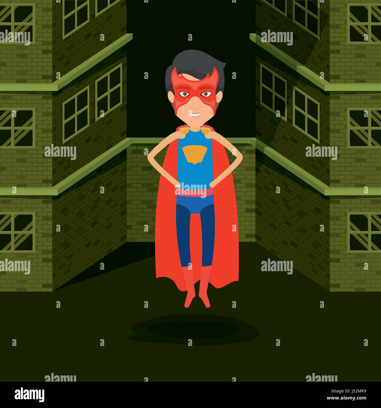 Cartoon superhero cityscape hi-res stock photography and images - Alamy