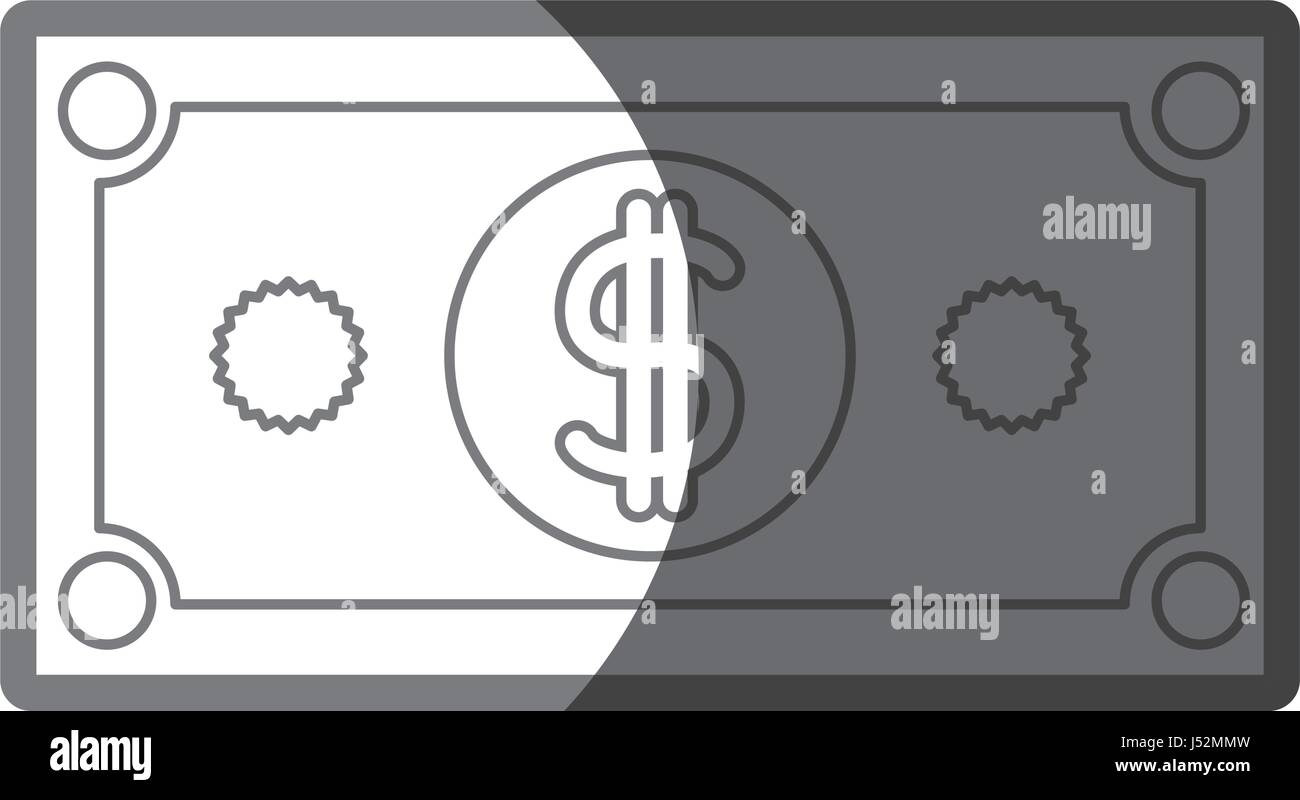 grayscale silhouette of dollar bill Stock Vector Image & Art - Alamy