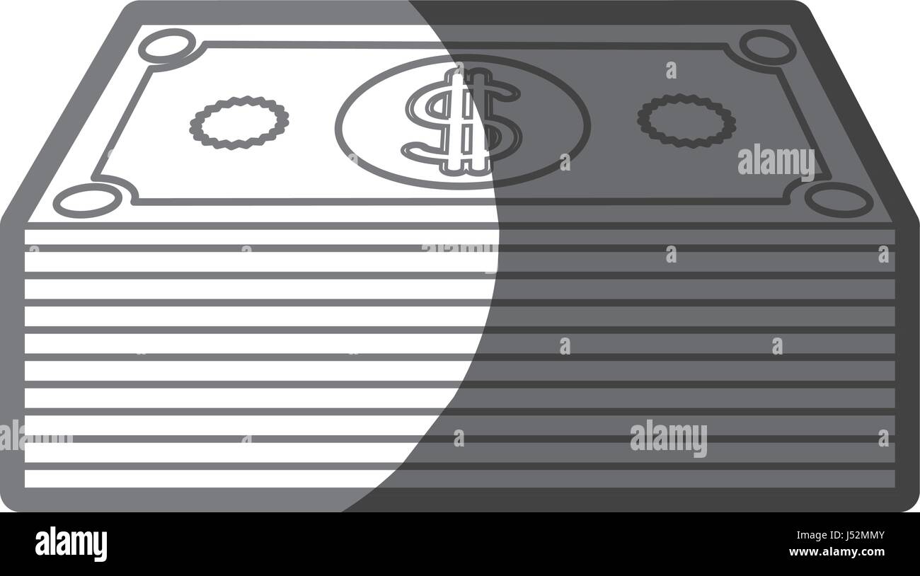 grayscale silhouette of dollars bill stack Stock Vector Image & Art - Alamy