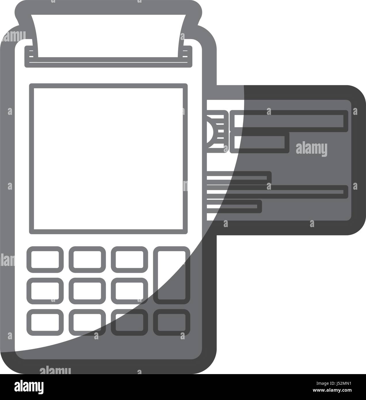 grayscale silhouette of payment terminal with credit card Stock Vector ...