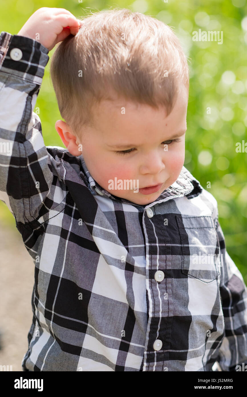 Lifestyle Portrait Young Boy Outdoors Stock Photo - Alamy