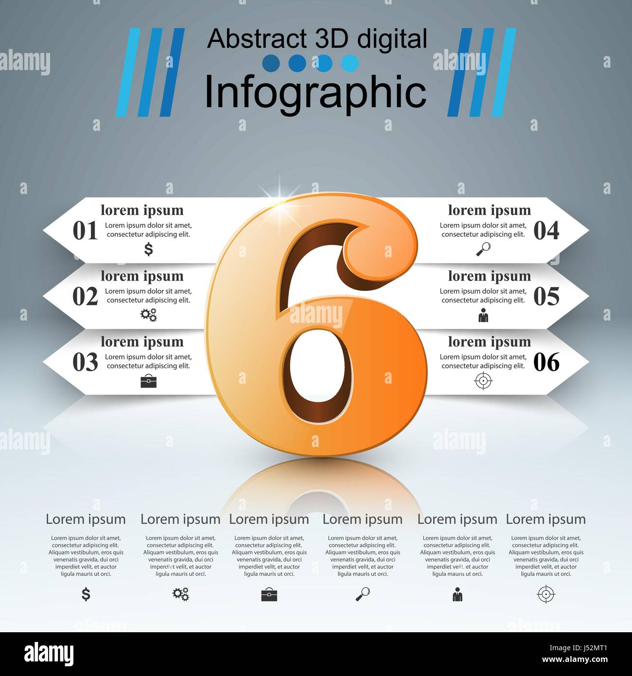 Six business Infographics origami style Vector illustration Stock ...