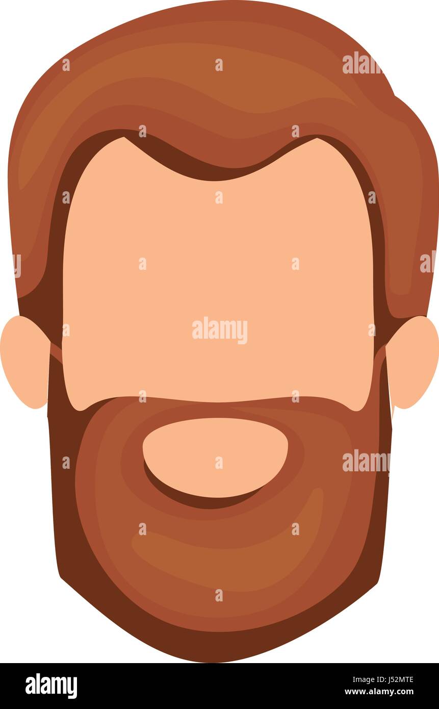 white background of faceless man with red hair and beard Stock Vector ...