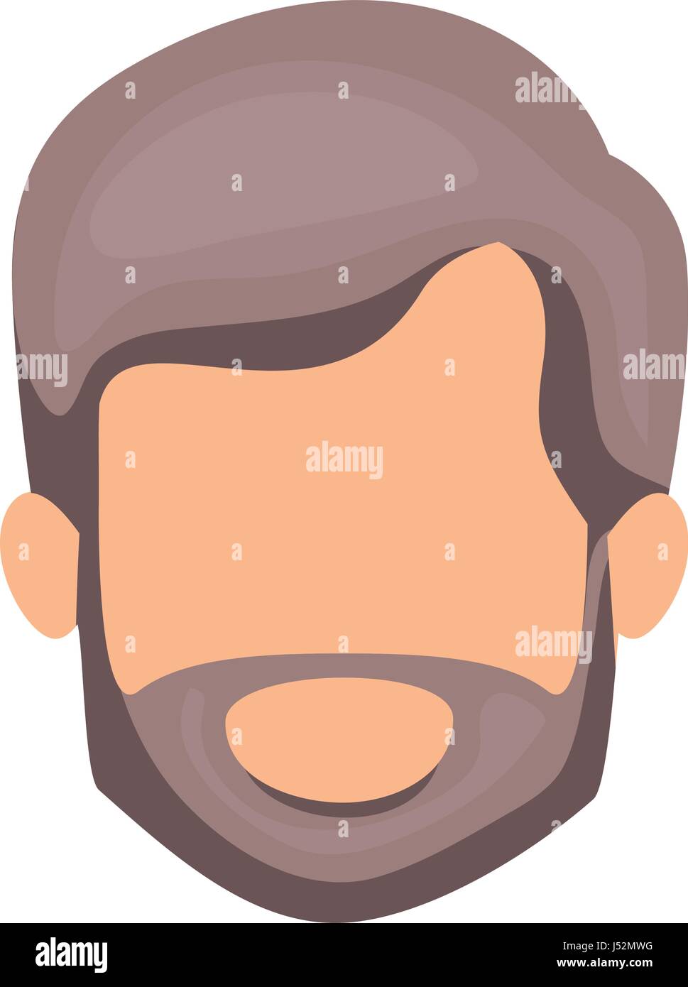 white background of faceless man with hair and beard gray Stock Vector ...