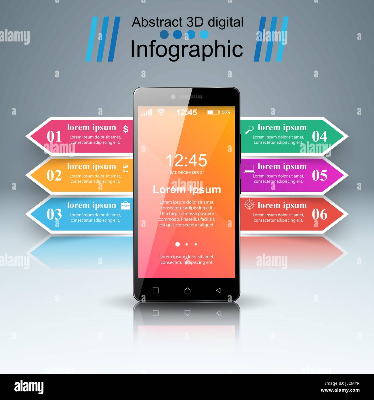 3D infographic. Smartphone icon Stock Vector Image & Art - Alamy