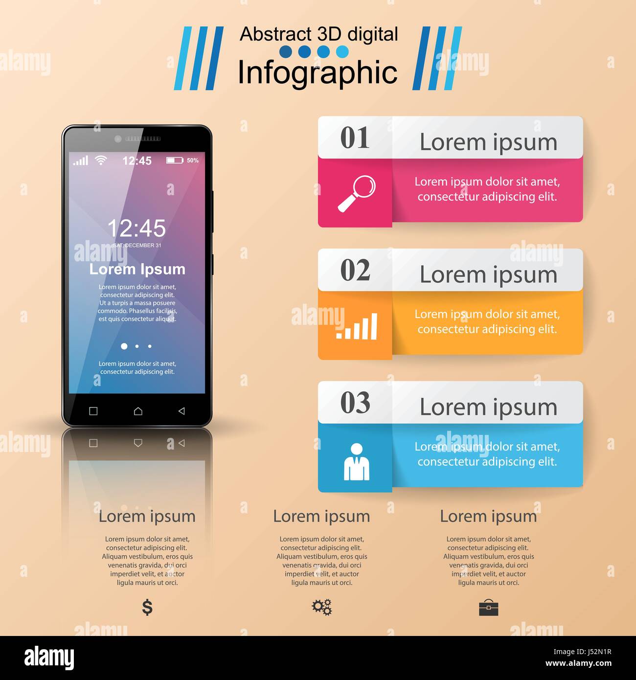 3D infographic. Smartphone icon Stock Vector Image & Art - Alamy