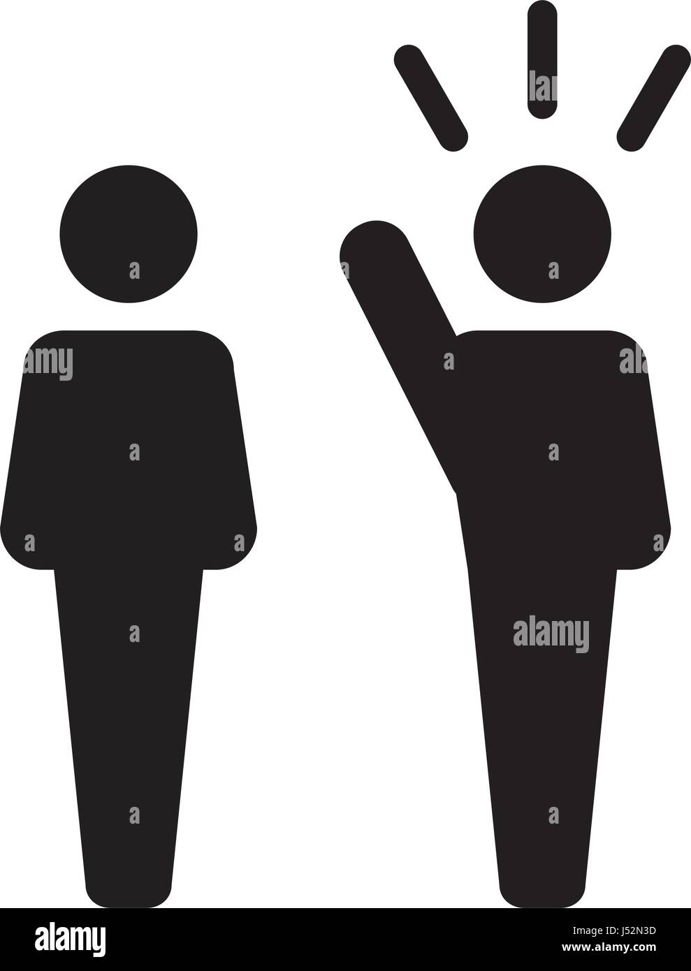 Leader Icon - Man Vector Public Speaking Person with Raised Hand in ...