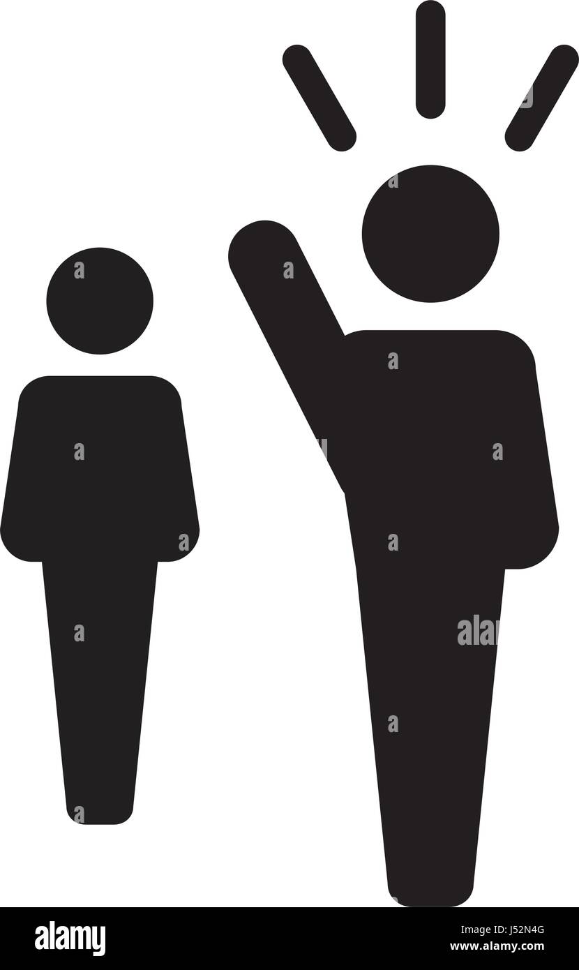 Leader Icon - Man Vector Public Speaking Person with Raised Hand in ...