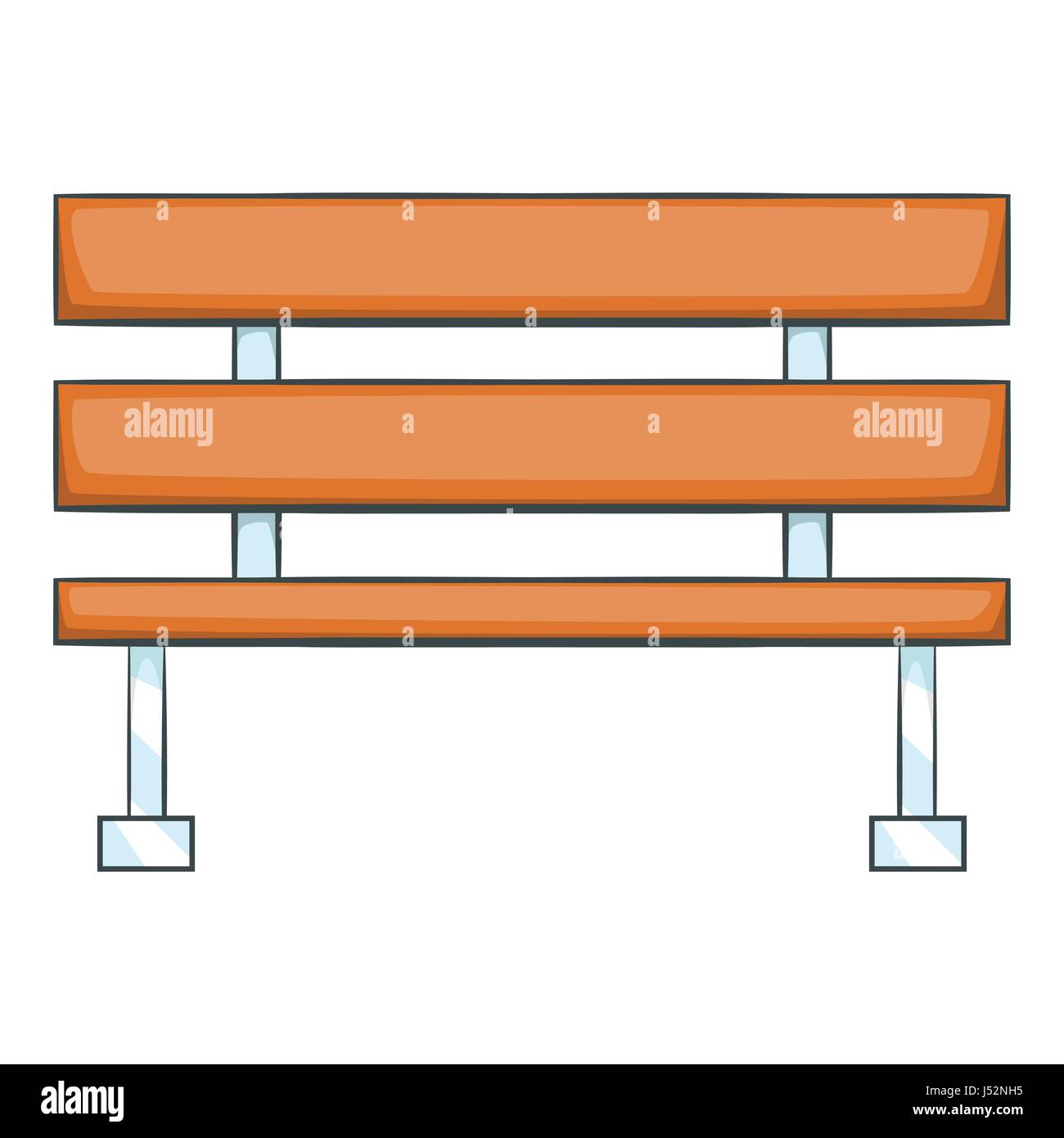 Wooden bench icon. Cartoon illustration of wooden bench vector icon for ...