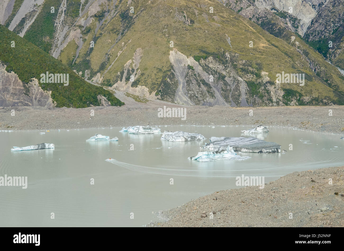 Close-up of the iceberg on the Tasman Glacier Terminal Lake in New ...
