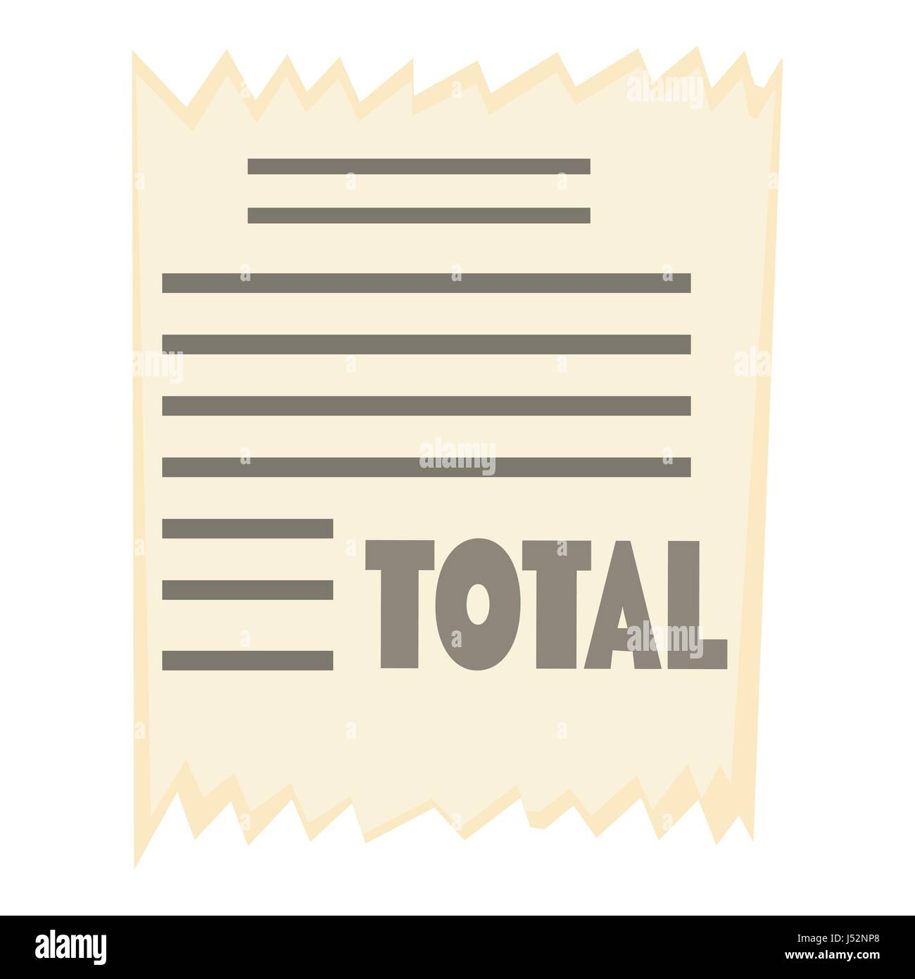 Receipt icon. Cartoon illustration of receipt vector icon for web Stock ...